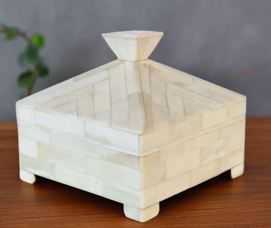 NATURAL BONE DOME SHAPED BOX – NetDécor