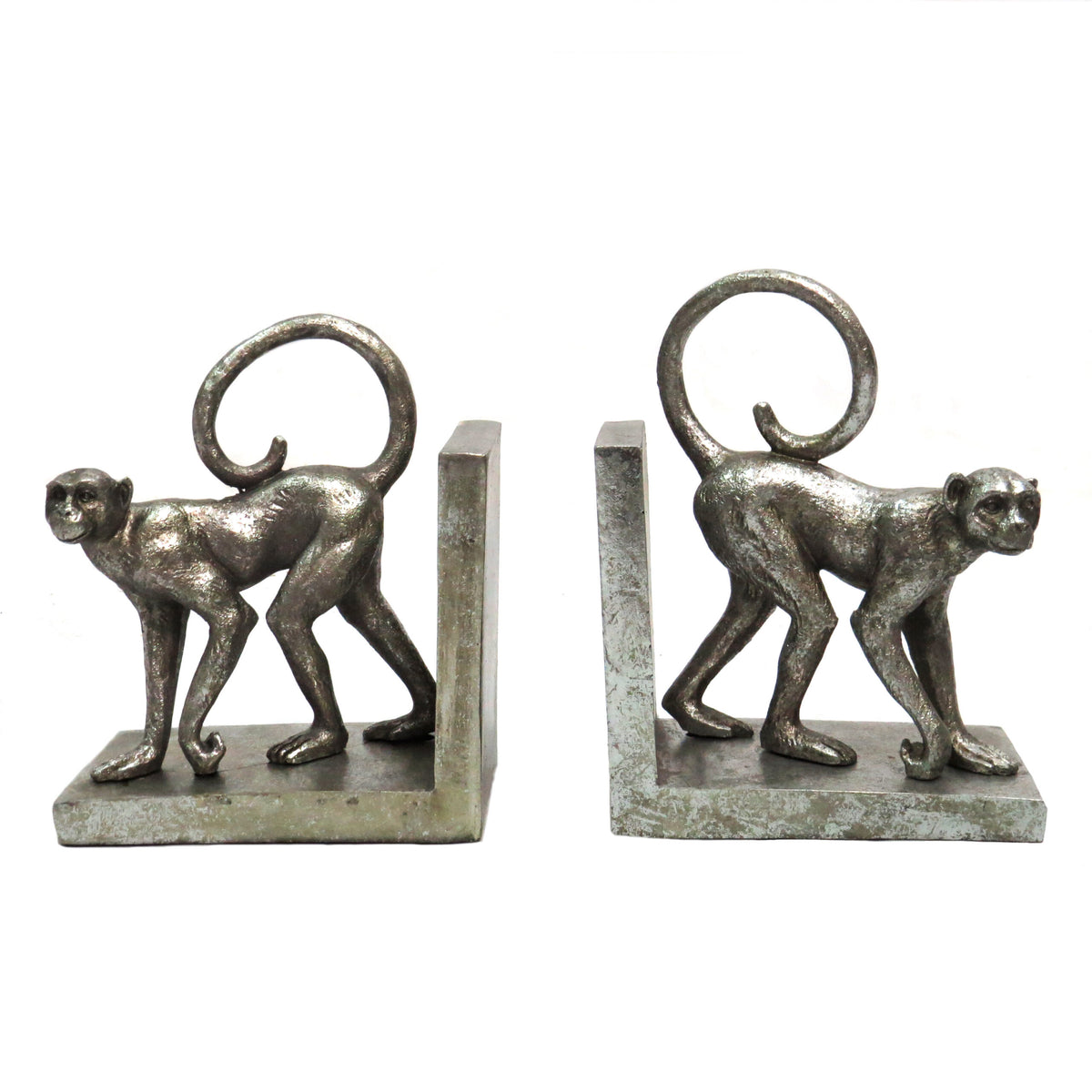 Silver Monkey Bookends (Pair) – NetDécor