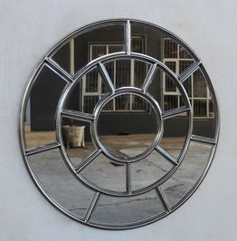 LARGE ROUND SILVER MIRROR CIRCULAR PANELS. – NetDécor