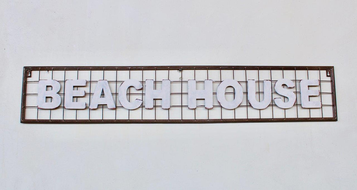 METAL 'BEACH HOUSE' SIGN – NetDécor
