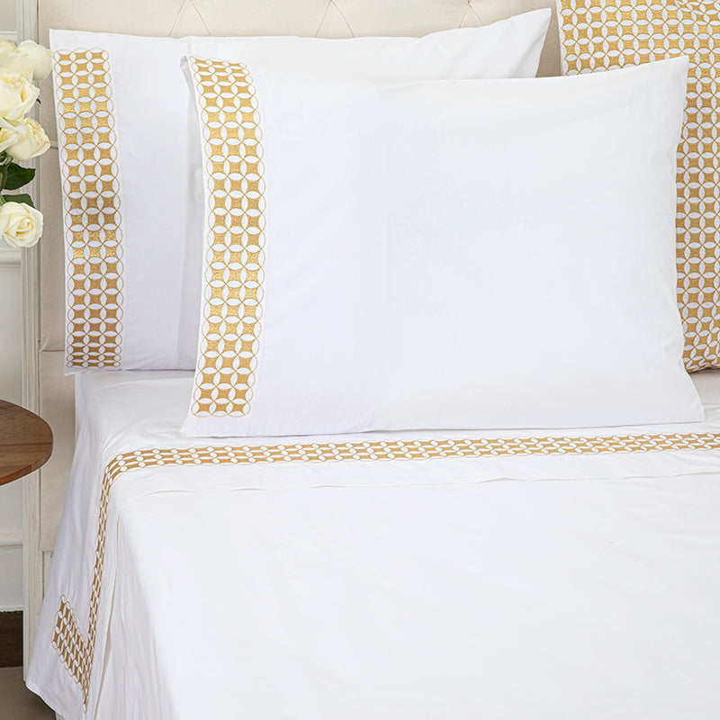 Cavacus White Gold Sheet Set – NetDécor